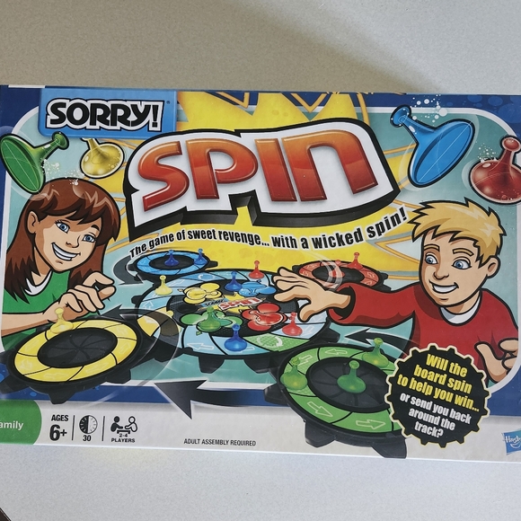 Hasbro | Games | Hasbro Sorry Spin Game With Vibrant Colors | Poshmark